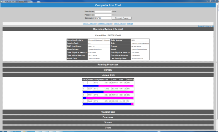 Computer Information Tool - HTA Script - wiseDATAman